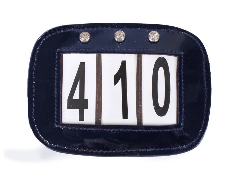 QHP Patent Leather Number Holder with Crystals | The Collected Pony